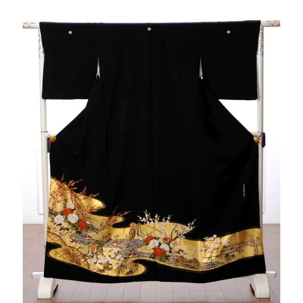 留袖 レンタル 黒留袖 フルセット8AA58 着物 結婚式 貸衣装 着物レンタル 梅 牡丹 御所車 153cm〜169cm位まで 30代〜60代向き 足袋プレゼント 往復送料無料 ●必ず下の商品情報を表示いただきご予約状況をご確認ください。...