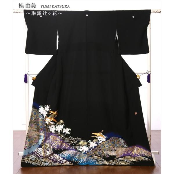 留袖 レンタル 黒留袖 結婚式 江戸妻 琳派辻ヶ花 母親 桂由美 YUMI KATSURA フルセット 149cm〜170cm位まで 足袋プレゼント 往復送料無料 8AA135 ●必ず下の商品情報を表示いただきご予約状況をご確認ください。↓...