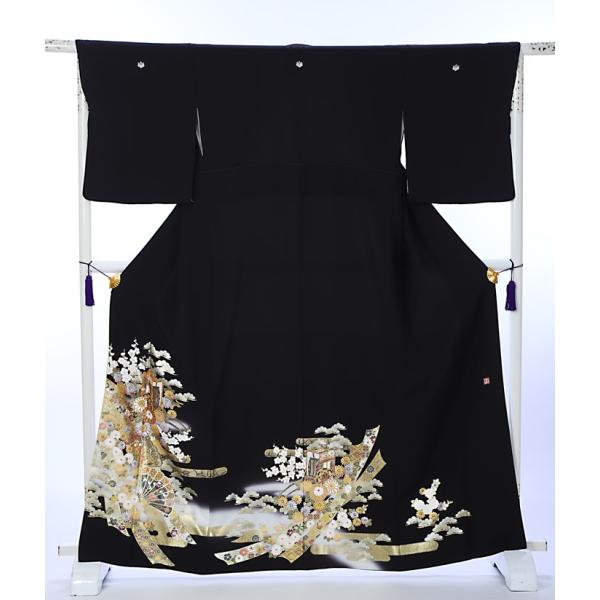 留袖 レンタル 桂由美 YUMI KATSURA 留袖レンタル 着物レンタル レンタル着物 黒留袖レンタルフルセット 8AA181 結婚式 江戸妻 披露宴 平安京 桜 御所車 母親 145cm〜160cm位まで Sサイズ 背の低い方 ●必ず...