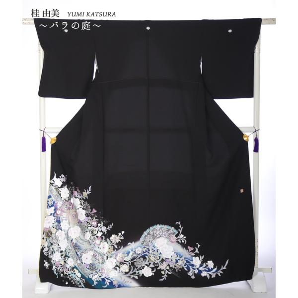 【レンタル】 特選桂由美 YUMI KATSURA バラの庭 留袖 レンタル 留袖レンタル 着物レンタル レンタル着物 フルセット 黒留袖 黒留袖レンタル 結婚式 江戸妻 母親 150cm〜170cm位まで 足袋プレゼント 留め袖 レンタル...