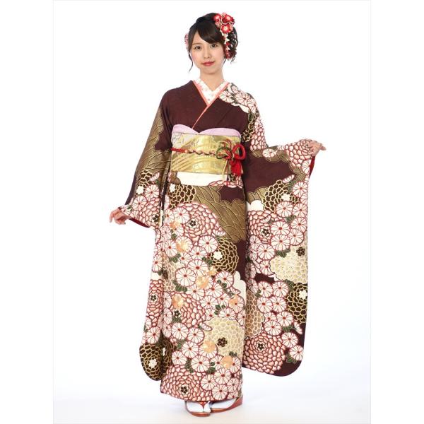 振袖レンタルフルセット(2月〜12月上旬)8AC290[振袖][振袖レンタル][十日町][滝泰][振袖レンタル][慶長染め][茶地][絞り][ピンポン菊][153ｃｍ〜170ｃｍ位まで]足袋プレゼント★往復送料無料★ ●必ず下の商品情報を表...