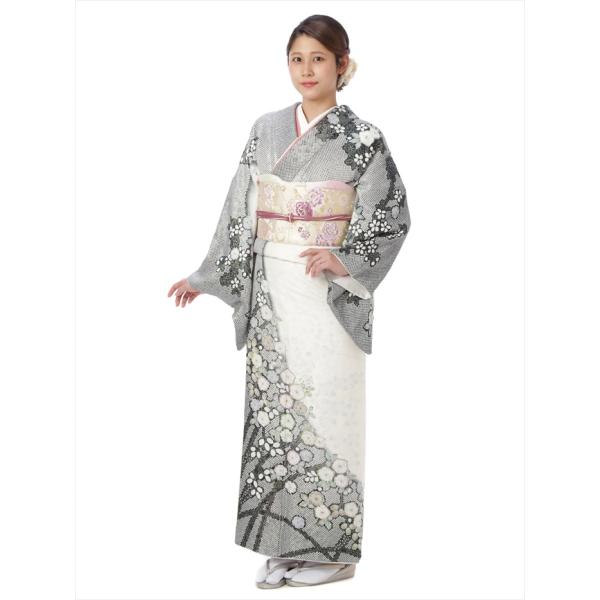 訪問着 レンタル フルセット 8AD360 桂由美 レンタル訪問着 着物レンタル 正絹 辻ヶ花 白黒 150cm〜170cm位まで 足袋プレゼント 往復送料無料  ●必ず下の商品情報を表示いただきご予約状況をご確認ください。↓↓↓↓↓↓↓↓...