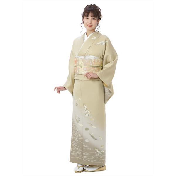 訪問着 レンタル 着物 フルセット レンタル訪問着 着物レンタル レンタル着物 貸衣装 結婚式 お宮参り 入学式 短冊流れ 金茶 150cm〜158cm位まで 足袋プレゼント 往復送料無料 8AD363  ●必ず下の商品情報を表示いただきご...