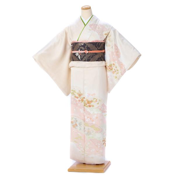 訪問着 レンタル 正絹訪問着 正絹 訪問着レンタル フルセット レンタル訪問着 レンタル着物 ホウモンギ ほうもんぎ 雲取 京友禅 ピンクベージュ 149cm〜170cm位まで 8AD388 ●必ず下の商品情報を表示いただきご予約状況をご確...