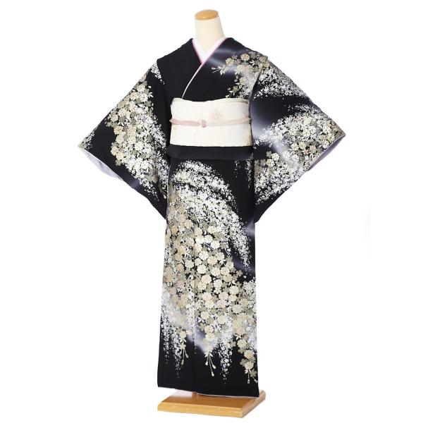 訪問着 レンタル フルセット レンタル訪問着 着物レンタル レンタル着物 正絹 金彩 黒 桜 桂由美 桂 由美 YUMI KATSURA 150cm〜170cm位まで 足袋プレゼント 8AD401 ●必ず下の商品情報を表示いただきご予約状況...