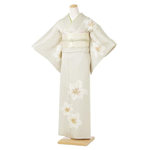 訪問着レンタル 格安 訪問着 レンタル フルセット レンタル訪問着 訪問着レンタル 着物レンタル レンタル着物 結婚式 七五三 入学式 卒業式 お宮参り おしゃれ ママ着物 母着物 記念撮影 和服 正絹 くすみ ライトベージュ 百合 150...