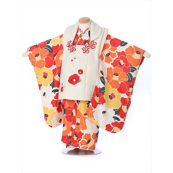 七五三レンタル 女児被布セットAP3125 女の子七五三 レンタル七五三 753レンタル 被布セット 三才 ３歳 ３才 女児 貸衣装 結婚式 椿づくし 三歳女の子 往復送料無料●必ず下の商品情報を表示いただきご予約状況をご確認ください。↓↓...