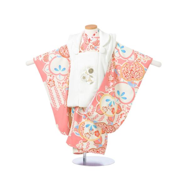 【レンタル】 七五三レンタル 女児被布セット 女の子七五三 七五三 着物 3歳 レンタル七五三 753レンタル 被布セット 三才 ３歳 ３才 女児 貸衣装 結婚式  ピンク レトロ クリーム被布 三歳女の子 往復送料無料 ●必ず下の商品情報...