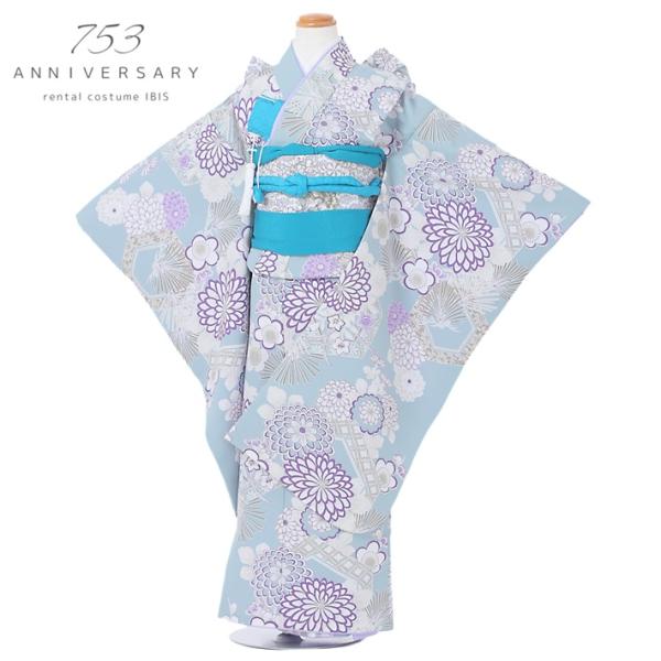 【レンタル】七五三レンタル 七歳女児 七五三 七五三着物 女の子七五三 レンタル七五三 753レンタル 七五三 水色 菊 レトロ お宮参り 発表会 桃の節句 お誕生日 七五三前撮り 七五三撮影 送料無料 往復送料無料 七五三衣装 七五三衣裳...