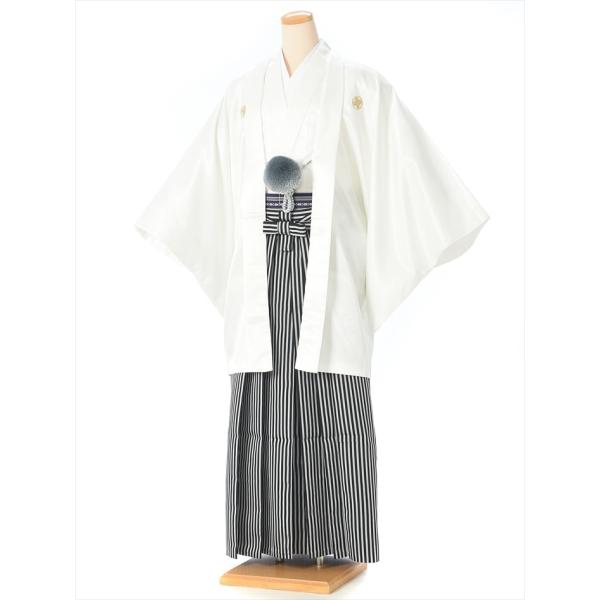 紋付袴 レンタル（１月/成人式）8SAF-14 紋付き 羽織袴レンタル 男性 紳士 着物 成人式 結婚式 男袴 貸衣装 163ｃｍ〜167ｃｍ位まで 白 縞袴 足袋プレゼント 往復送料無料
