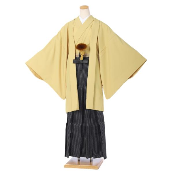 紋付袴 レンタル (1月/成人式)8SAF-38 紋付き 羽織袴レンタル 着物レンタル レンタル着物 男性 男着物 紳士 着物 成人式 結婚式 ハタチ 二十歳 20才 20歳 男袴 貸衣装 168ｃｍ〜172ｃｍ位まで 黒縞袴 カラシ色着物...