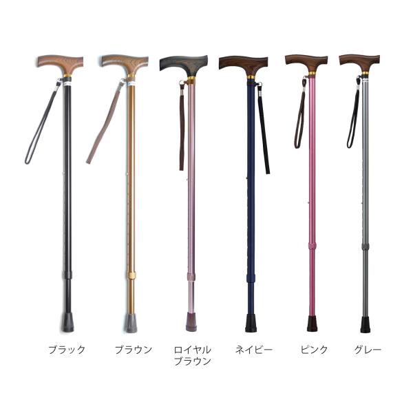 【カラー】ブラウン【サイズ】長さ69〜92cm（2.5cm間隔）【適応身長（目安）】132〜178cm【シャフト径】上部：1.9cm、下部：1.6cm【重量】250g【材質】グリップ：木製、シャフト：アルミ【メーカー品番】009711【JA...