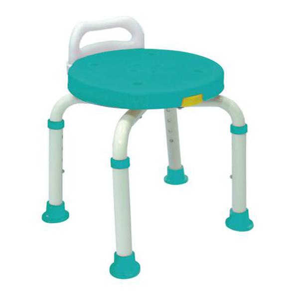 【カラー】グリーン【サイズ】本体：幅33×奥行35×高さ39〜46.5cm（約2.5cm間隔・4段階調節）　座面直径：29cm　座面高さ：33〜40.5cm【重量】約2kg【最大使用者体重】80kg【材質】本体：アルミ、ナイロン、ポリプロピ...