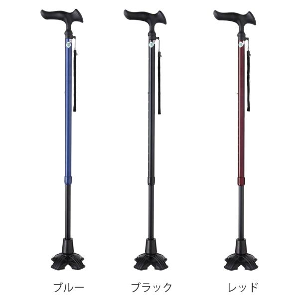 【カラー】ブルー【サイズ】約75.0〜97.5cm（2.5cm間隔・10段階調節）【対応身長】約144〜189cm【重量】約465g【シャフト径】上部：1.9cm　下部：1.6cm【材質】グリップ：ポリプロピレン　シャフト：アルミニウム　ス...