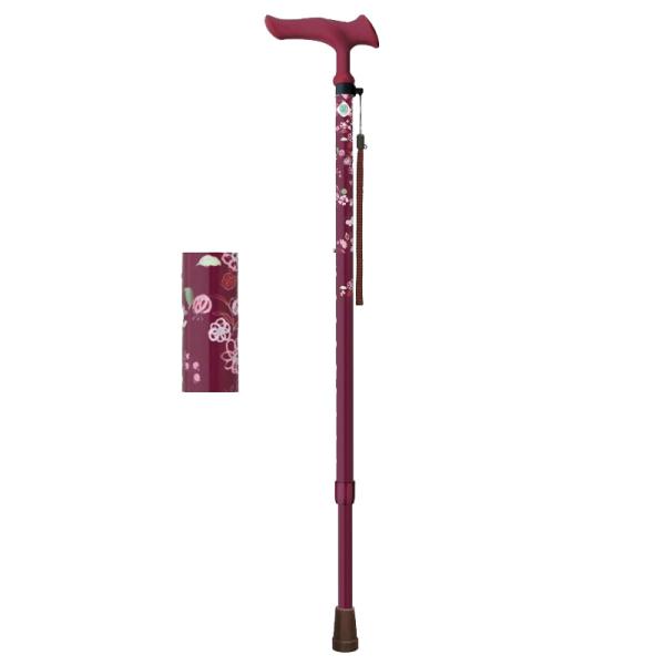 【カラー】小花ワイン【サイズ】全長約66.5〜89cm（2.5cm間隔　10段階調節）【身長目安】約127〜172cm【重量】約270g【材質】シャフト：アルミニウム　グリップ：ポリプロピレン、エラストマー　ストラップ：ナイロン　先ゴム：合...