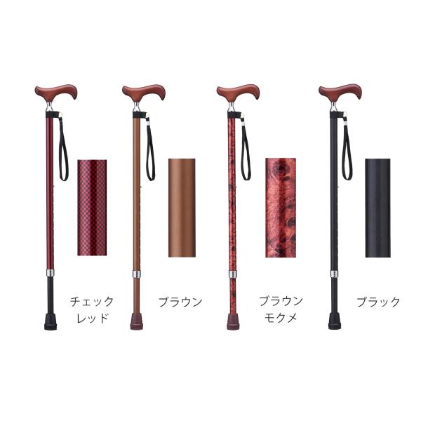 【カラー】ブラウンモクメ【サイズ】全長73〜95cm（2.5cm間隔　10段階調節）【身長目安】約140〜184cm【材質】本体：アルミ　グリップ：木製【重量】340g【メーカー品番】E-352【JAN】4544634303695