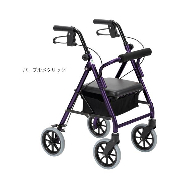 【カラー】パープルメタリック【本体サイズ】使用時：幅51×奥行58×高さ70.5〜84（7段階調節）（cm）　折りたたみ時：幅41cm【座面サイズ】幅28×奥行28（cm）【座面高】45cm【重量】6.4kg【最大使用者体重】80kg【キャ...