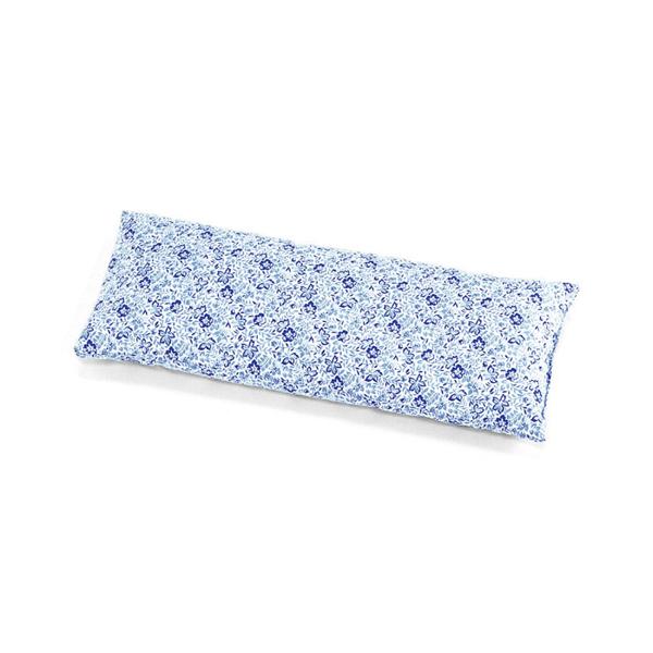 【サイズ】21×55cm【カラー】サックス系の花柄【材質】生地：ポリエステル65％、綿35％（ブロード：抗菌・防臭加工付き）　中材：発砲ポリエチレンビーズ　縁巻テープ：ポリエステル100％【製造国】日本【その他】洗濯〇（手洗い・40℃まで）...