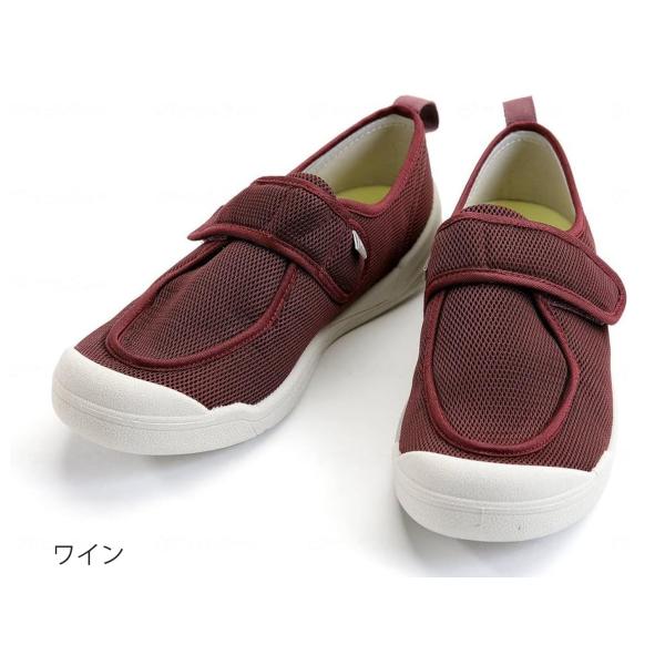 【足囲】3E【カラー】ワイン【サイズ】LL（24.0〜24.5cm）【材質】表：ポリエステル100％（メッシュ）　内：ポリエステル100％　底材：TPR【重量】約250g（片足Lサイズ）【メーカー品番】2510