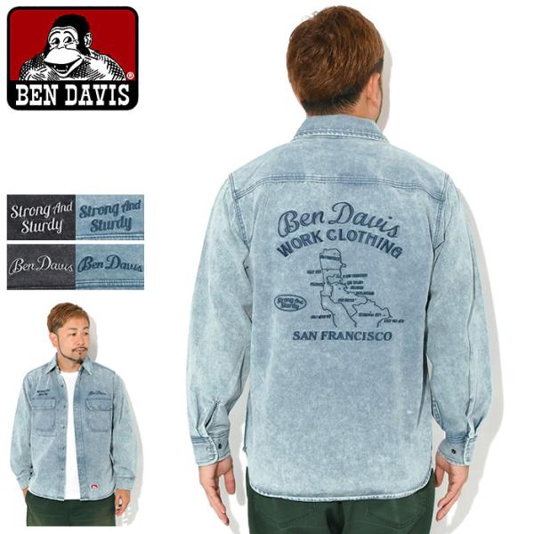 ベンデイビス シャツ 長袖 BEN DAVIS メンズ ブリーチド ツイル EMB ( T-25780020 Bleached Twill EMB L/S Shirt )BEN DAVIS(ベンデイビス)2025FWより秋冬の新作アイテムが...