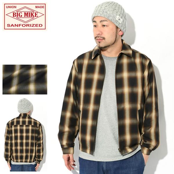 ビッグマイク ジャケット BIG MIKE メンズ レーヨン ミックス オンブレ ブラック チェック ドリズラー (Rayon Mix Ombre Black Check Drizzler JKT 102516001)アメリカの老舗ワークブ...