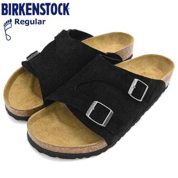ビルケンシュトック サンダル BIRKENSTOCK メンズ 男性用 チューリッヒ スエード レザー Black レギュラー ( ZURICH SUEDE LEATHER Regular 幅広 1025045 )BIRKENSTOCK(ビル...