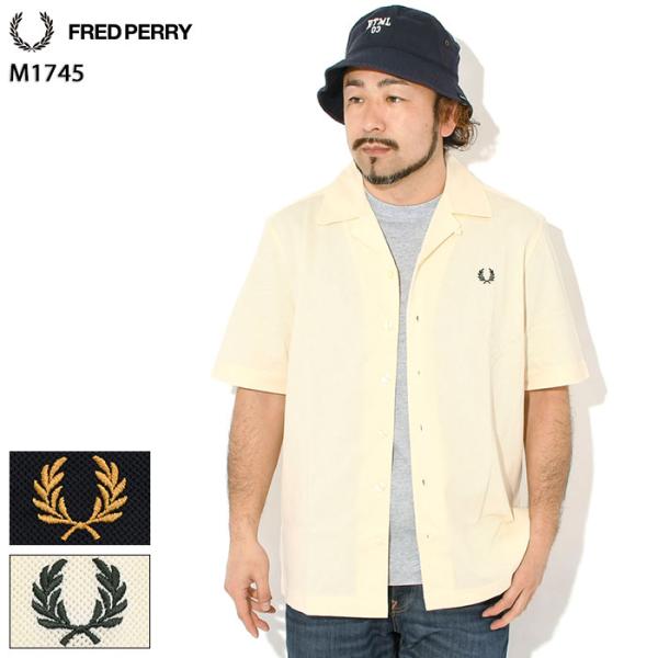 フレッドペリー シャツ 半袖 FRED PERRY メンズ コンプレス メッシュ リビア カラー  ( M1745 Compress Mesh Revere Collar S/S Shirt オープンカラーシャツ )FRED PERRY(フ...