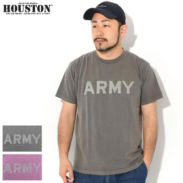 ヒューストン Tシャツ 半袖 HOUSTON メンズ アーミー ピグメント プリント ( Army Pigment Print S/S Tee カットソー 22305 )5.6オンスのコットンに、古着の様なビンテージ感を醸し出すピグメント加...