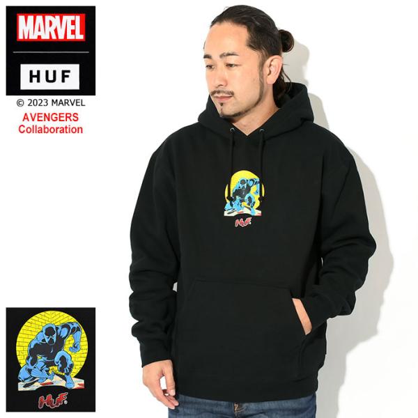 ハフ パーカー プルオーバー HUF メンズ マーベル アベンジャーズ ナイト プラウリング コラボ ( MARVEL AVENGERS Night Prowling Hoodie PF00655 )レジェンドスケーター「キース・ハフナゲル...