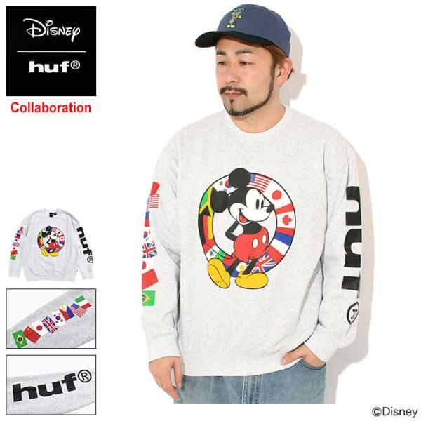 ハフ トレーナー HUF メンズ ディズニー ミッキーマウス ワールドワイド ツアー クルーネック スウェット コラボ ( Disney Worldwide Tour Sweat PF00823 )お問い合わせ頂いておりましたお客様、お待た...
