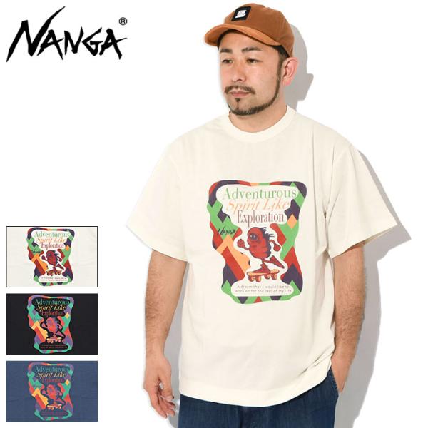 ナンガ Tシャツ 半袖 NANGA メンズ エコ ハイブリッド SBM PT ( ECO Hybrid SBM PT S/S Tee N2500-1M102C )NANGAのアイコンでもある寝袋をモチーフにしたキャラクターがスケートボードで...