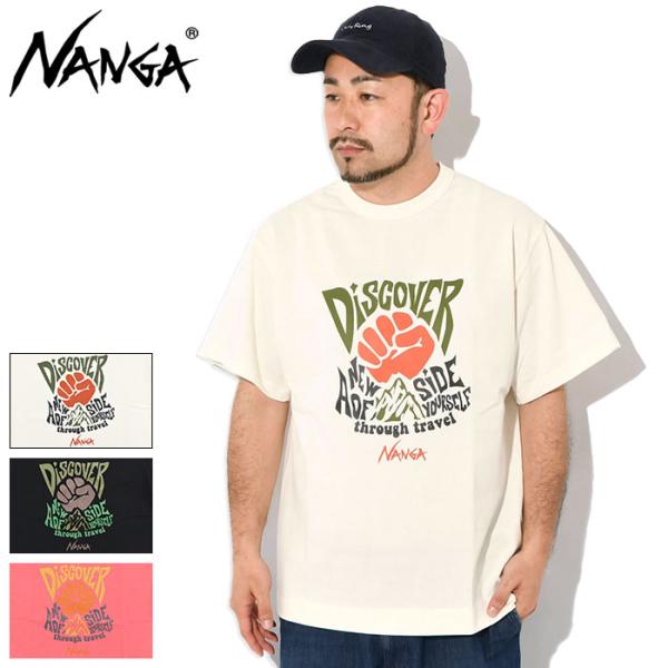 ナンガ Tシャツ 半袖 NANGA メンズ エコ ハイブリッド DCV PT ( ECO Hybrid DCV PT S/S Tee T-SHIRTS カットソー N2500-1M103C )突き上げた拳とアウトドアテイスト溢れる英字レタリ...