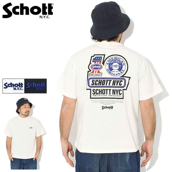 ショット Tシャツ 半袖 Schott メンズ メニー ピーシーズ ( Many Pieces S/S Tee T-SHIRTS カットソー トップス メンズ 男性用 7826134012 )古着の様なビンテージ感を醸し出す特殊な染色＆ブリ...