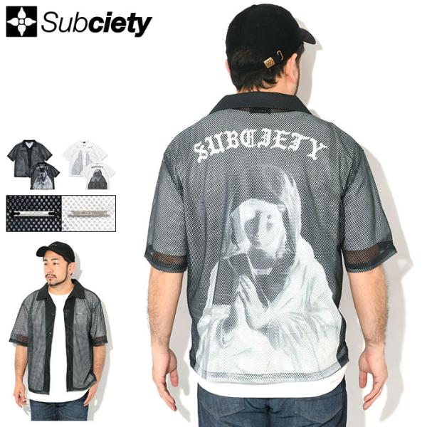 サブサエティ シャツ 半袖 Subciety メンズ ヘキサゴナル メッシュ ( Hexagonal Mesh S/S Shirt オープンカラーシャツ トップス 150-22009 )Subciety(サブサエティ)2025SSより春夏の...