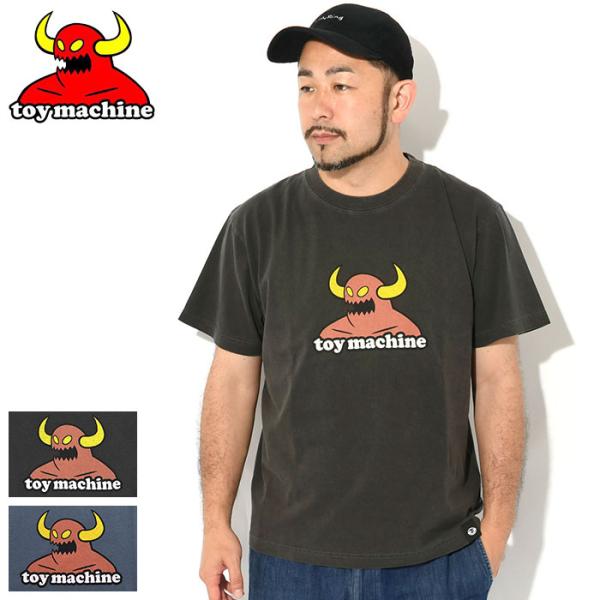 トイマシーン Tシャツ 半袖 TOY MACHINE メンズ トイモンスター (Toymonster S/S Tee カットソー トップス TMSFST21)古着の様なビンテージ感を醸し出すガーメントダイ加工(製品染め)が施されたショートス...