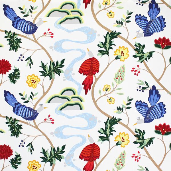 例）数量「 1 」→ 生地巾 150cm x 10cm数量「 5 」→ 生地巾 150cm x 50cm青と赤のコントラストが色鮮やかな鳥たち。さえずりが聞こえてきそうですね。とても存在感のある柄使いのファブリックです。しっかりとした綿10...