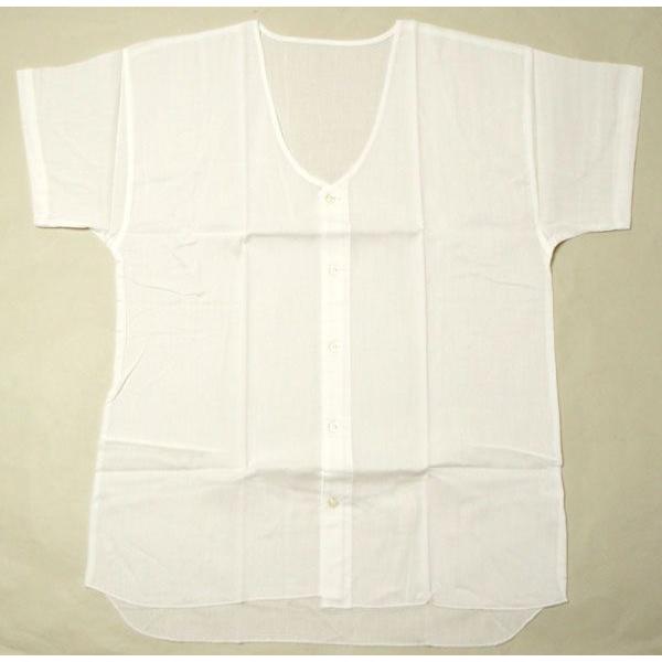 男物肌着　白鯉口シャツ　楊柳綿素材　M/Lサイズ　着心地すっきり　紳士用着物和装下着前ボタンの紳士和装用肌着、白のシャツ生地は楊柳で肌触りは良い着物やお祭りの半天、作務衣などにも着用する鯔背(いなせ)な男用和装下着お揃いのステテコもございま...