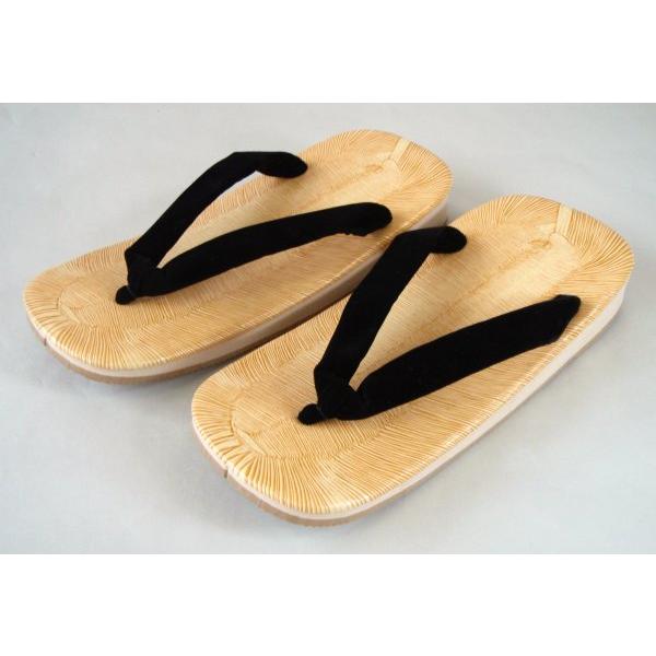 男物着物　履物　スポンジゴム底雪駄M/L　黒鼻緒　カジュアル・普段着、浴衣、居酒屋、仕事用　楽屋履き通常雪駄は、皮底でかかとが木製で鋲打ちで、シャンシャンと音がして粋ですが。アスファルト、石畳等の固い地面で滑りやすく、室内だと床に傷が付きや...