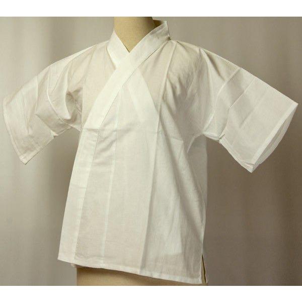 男物和装肌着　地衿付で半襦袢としても　LL　紳士物　メンズ和装肌着紳士衿付肌着、別売りの半衿を付けますと半襦袢として使用できます。仕事用着物や普段着、作務衣等の半襦袢として使えます。紐は付いておりません。筒袖で身ごろ、袖は綿生地でシンプル日...