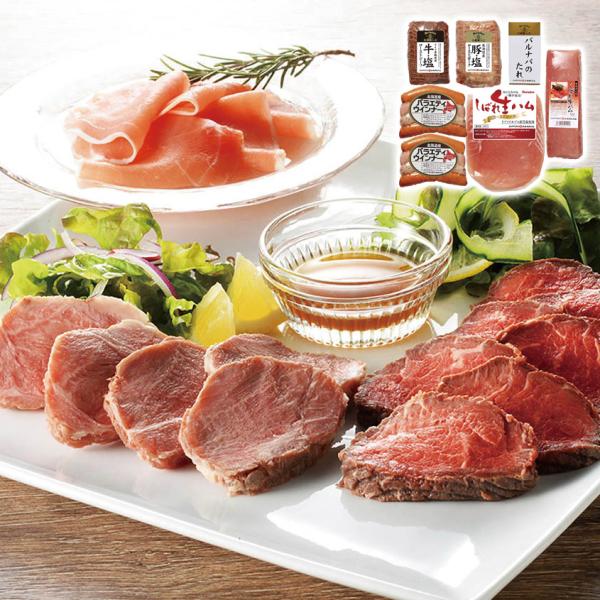 塩をすり込みひとつひとつ丹念に焼き上げたローストビーフやローストポーク、北海道産にこだわったウインナー、ドイツ岩塩を使用し瑞々しくまろやかに仕上げた生ハムのセットです。内容量：しばれ生ハム冊取り約200g、牛・塩ローストビーフ150g、ロー...