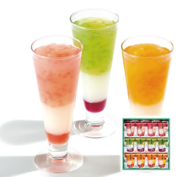 くちどけの良いジュレともちもちのフルーツわらび餅。爽やかなヨーグルトゼリーを挟んで、最後にとろりとしたフルーツソース。食べ進めるごとに味わいと食感が変化する、贅沢な3層パフェデザート。箱サイズ：28.6×7.1×31.3cm現品サイズ・内容...