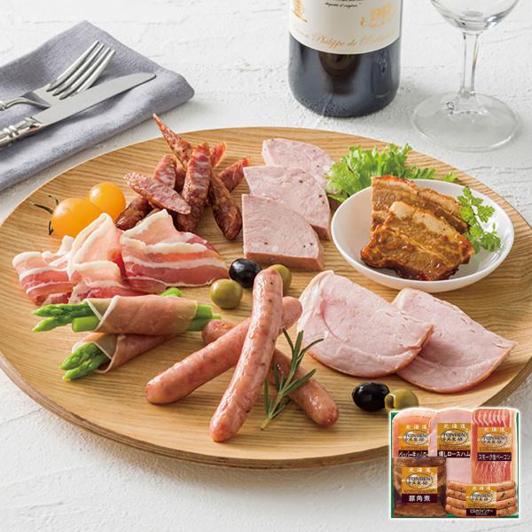 頑固なまでにこだわりつづける職人の味。かまどの火を調整しながら一品一品出来上がりを見極めています。箱サイズ(cm)：19.0×22.0×5.5cm現品・内容・サイズ・材質：スモーク生ベーコン（スライス）・燻しロースハム（スライス）各60g、...