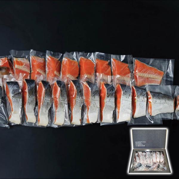 サケ類の中でも高級品と言われ、味わいも美味と言われている紅鮭を一切れずつ切身にし、一切れずつ真空パックしました内容量：1本・1.3〜1.6kg・1切づつ真空パック包装製造生産地：北海道（加工地）賞味期間：冷凍365日アレルゲン：さけ総重量：...