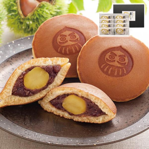 柔らかい栗がまるごと1つ入った、可愛らしいどら焼きです。やさしい甘さの国産つぶ餡が、栗の美味しさを引き立てます。内容量：栗どら焼き×8製造生産地：京都府（加工地）賞味期間：製造日より常温30日アレルゲン：小麦・卵・乳成分・大豆総重量：約1,...