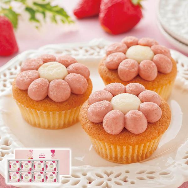 あまおう苺とホワイトチョコの2色のチョコクリームを、お花の形にトッピングした可愛らしいカップケーキ。東京の老舗菓子店「六本木アマンド」監修。内容量：あまおう苺のフラワーケーキ×8製造生産地：長野県（加工地）賞味期間：製造日より常温90日アレ...