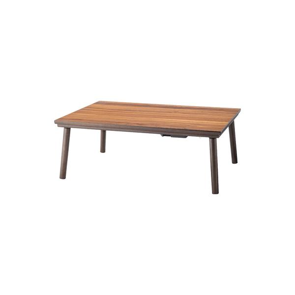 ●木の温もりを感じるシンプルモダンなデザインはお気に入りのフトンを一層引き立てます。●丸く八の字に広がった脚もテーブルとしてのデザインだけではなくこたつとして中へ入りやすくする配慮としてもポイントです。■商品の仕様について【材質】天然木化粧...