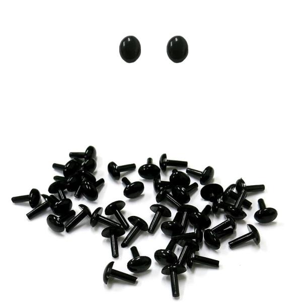 ぬいぐるみや人形用の目玉ボンドなどを利用して人形に刺します。■100個入り・サイズ：全長約10mm 目玉約6.5mm×5mm・挿入部サイズ：長さ約8mm  直径約2mm★メール便についてお客様の郵便ポストに投函するサービスです。商品の破損や...