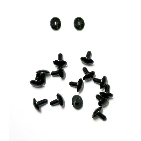 ぬいぐるみや人形用の目玉ボンドなどを利用して人形に刺します。■100個入り・サイズ(約)：全長10.5mm 目玉10mm×8mm・挿入部サイズ(約)：長さ8mm  直径3.5mm■メール便をご希望の場合メール便は商品をお客様の郵便ポストに投...