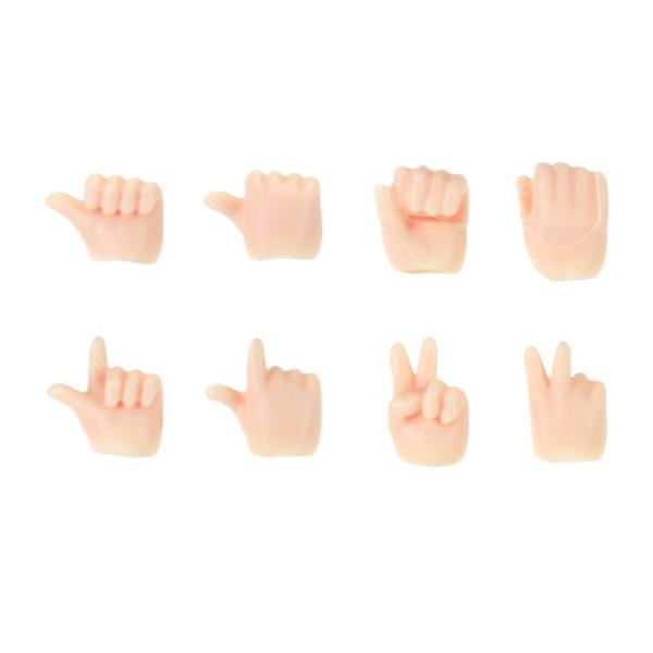 カラー：ナチュラル マットスキンOBITSU BODY 11専用のオプションパーツセットです。OBITSU11用の遊びの幅を広げるオプションハンドパーツセットです。サムズアップ、指差し、持ち手、ピースの4種。各種左右、計8個セット。肌がツヤ...
