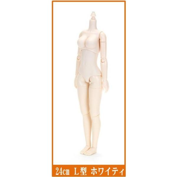 24cmオビツボディは、約1/6スケールのドール素体です。カラーはホワイティABS・POM・PVC等複数の素材を組み合わせる事により、各関節がスムーズに可動し、自由にポーズを付ける事が出来ます。胸部〜腰部までをソフトビニール製の外皮＋内部骨...